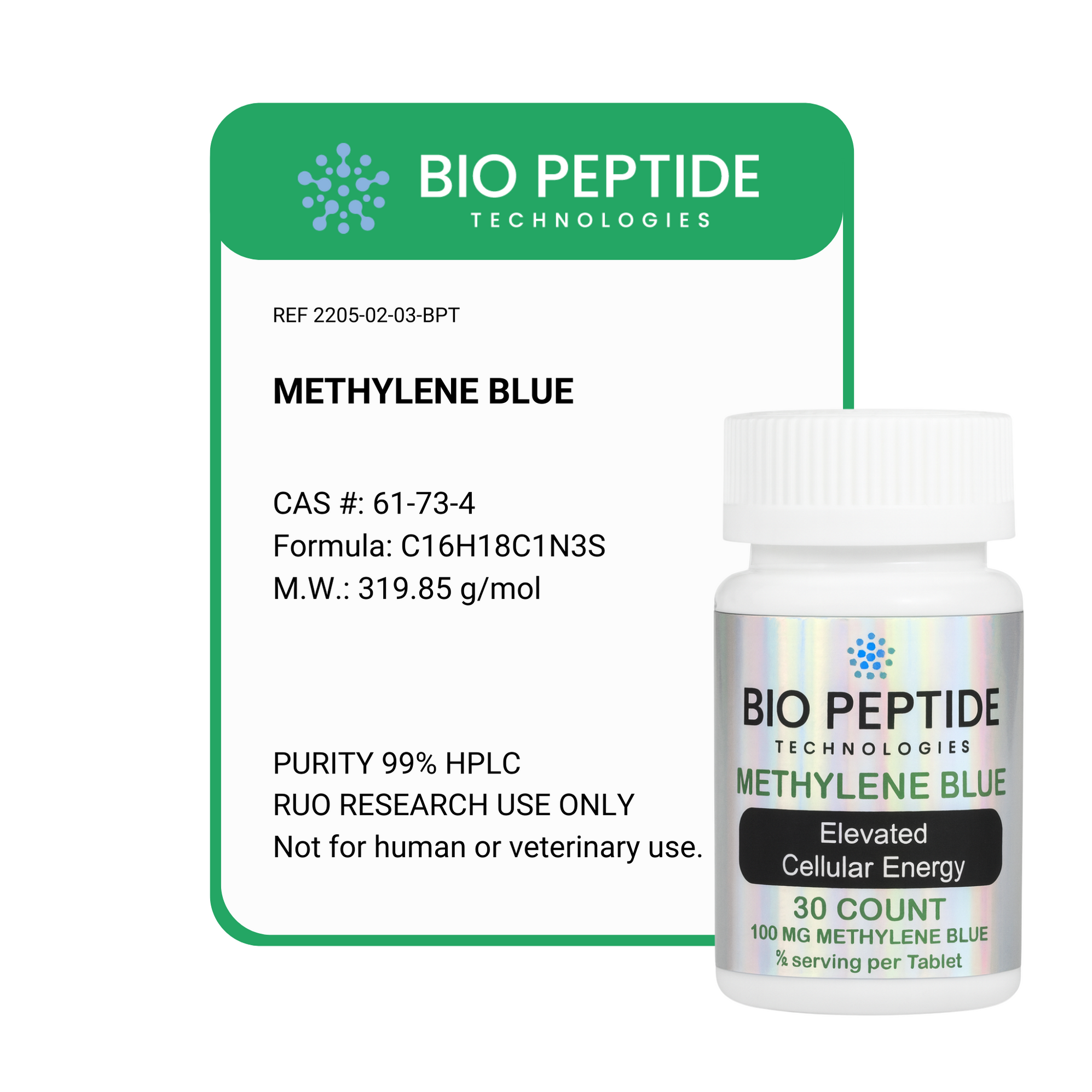 Methylene Blue – 100 mg Tablets — Biopeptitech
