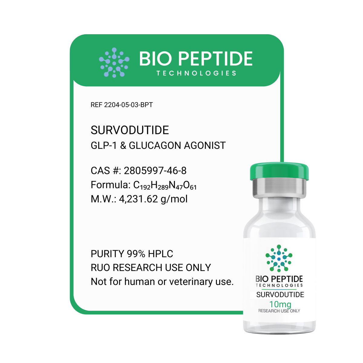SURVODUTIDE (10mg) — Biopeptitech